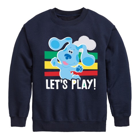 Blue's Clues & You! Blue Let's Play Graphic Long Sleeve Fleece ...