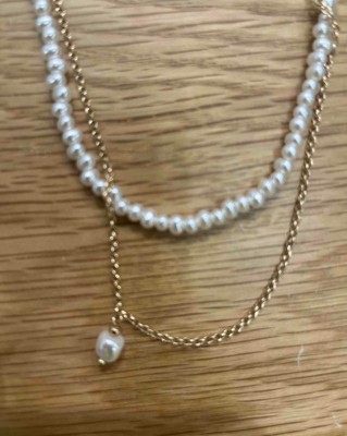 Pearl Pendant Necklace Set 2pc - A New Day™ Gold : Target