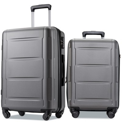 3 Pcs Expandable Abs Hard Shell Luggage Set With Spinner Wheels And Tsa ...