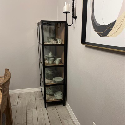 60" Crystal Cove Glass Cabinet Black - Threshold™ Designed With Studio ...