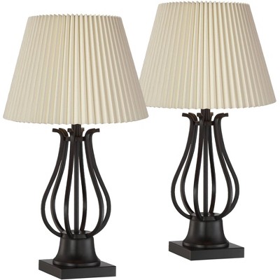 Regency Hill Hadley Industrial Table Lamps Set Of 2 26" High Bronze ...