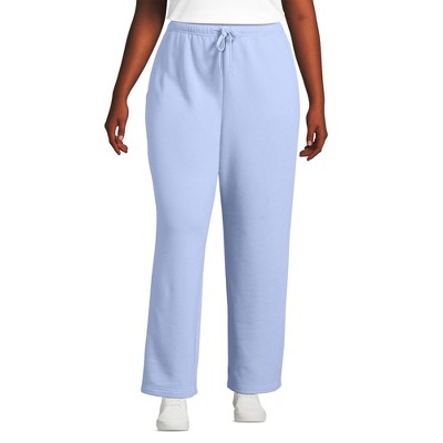 Lands' End Women's Plus Size Serious Sweats High Rise Relaxed Straight ...
