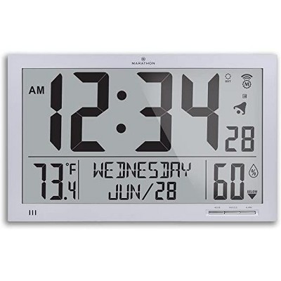 Marathon Atomic 10 Inch Weather Station And Clock With 3 Remote Sensors ...