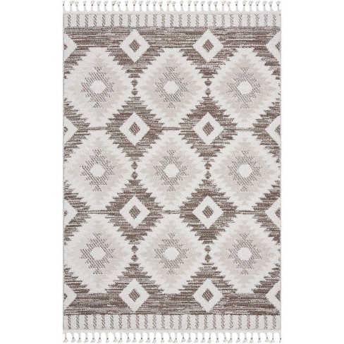 Luxe Weavers Moroccan Geometric Diamond Brown 8x10 Area Rug : Target