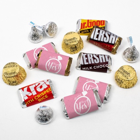 105 Pcs Bridal Shower Candy Hershey's Chocolate Mix (1.75 Lb) - Pink ...