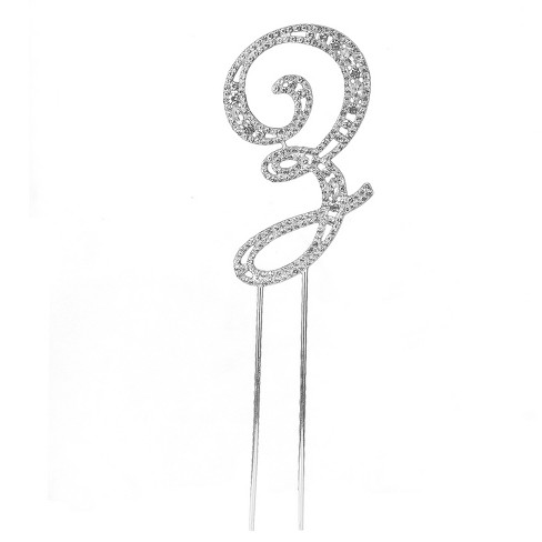 O'creme Silver Rhinestone 'letter Z' Cake Topper : Target