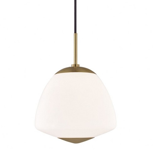 Mitzi Jane 1 - Light Pendant In Aged Brass Opal Matte Glass Shade Shade ...