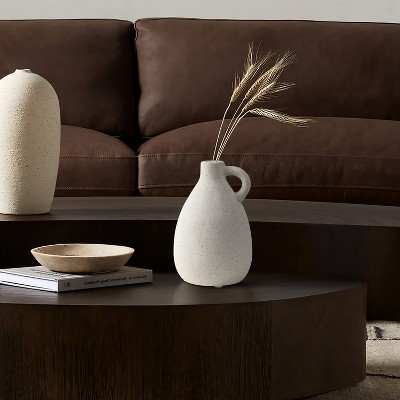 Luxenhome White Ceramic Pitcher Round Vase : Target