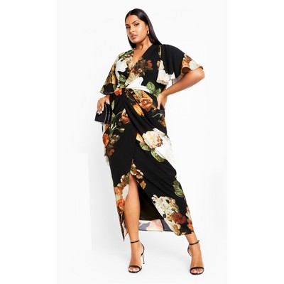 Women's Plus Size Braelynn Print Maxi Dress - Black Multi | City Chic ...