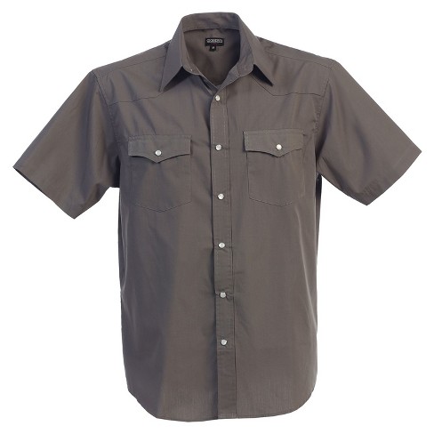 Gioberti Mens Casual Western Solid Short Sleeve Shirt With Pearl Snaps ...