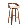 30" Sonia Swivel Faux Leather Wood Barstool Cream - Armen Living ...