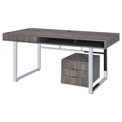 Analiese 4 Drawer Writing Desk Gray Driftwood - Coaster : Target