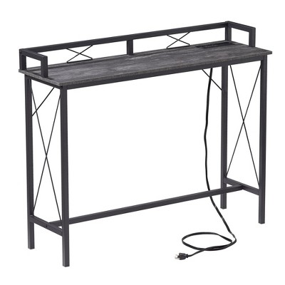 Vecelo Couch Side & Console Table With 2 Outlets And Usb Ports, 39.4 ...