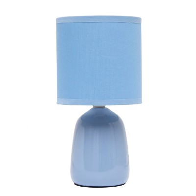 10.04" Traditional Ceramic Thimble Base Bedside Table Desk Lamp: Etl Listed, Sky Blue - Simple ...