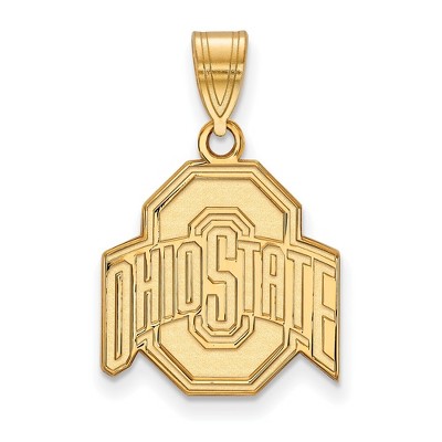 Black Bow Jewelry 14k Yellow Gold Plated Sterling Silver Ohio State ...