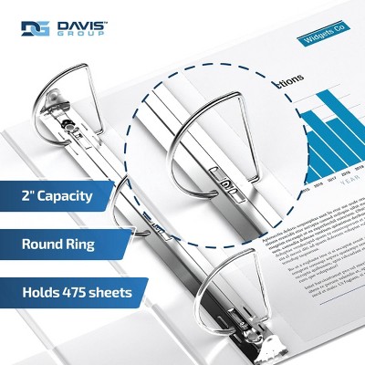 Premium Economy 2" Angle D Ring Binder 6pk White: Davis Group, Hard ...