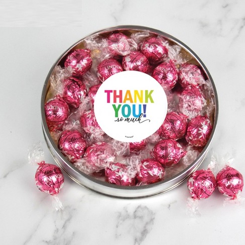Thank You Candy Gift Tin With Chocolate Lindor Truffles By Lindt Large ...