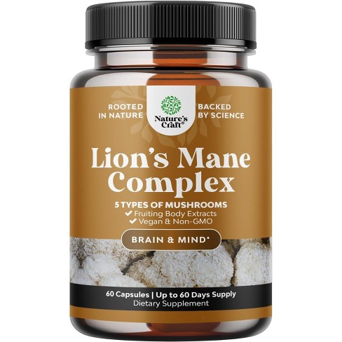 Lion's Mane Complex Capsules, Brain Booster Nootropic Supplement With ...
