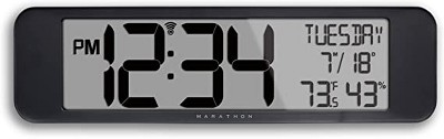 Marathon Ultrawide Atomic 14-inch Panoramic Display Wall Clock With ...