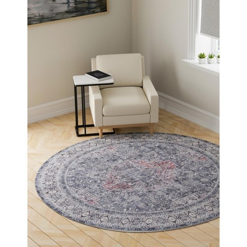 Unique Loom 3' 6 X 3' 6 Sarah Timeless Gray Round Area Rug : Target