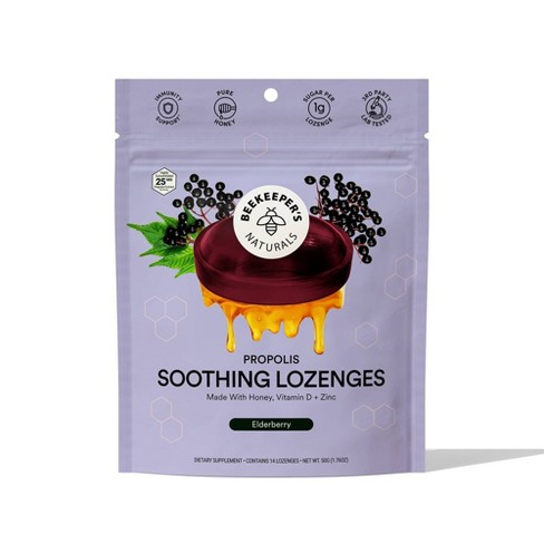 Beekeepers Naturals Propolis Soothing Lozenges - Elderberry - 14ct : Target