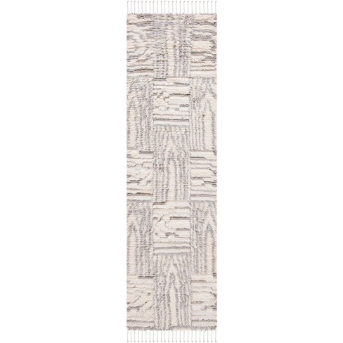 Manhattan Man464 Hand Knotted Runner Rug - Ivory/grey - 2'3"x8 ...