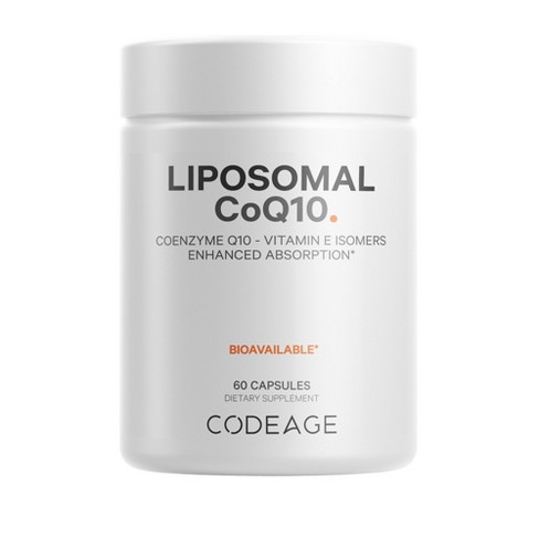 Codeage Liposomal Coq10, Vitamin E Tocopherols & 125 Mg Coenzyme Q10 ...