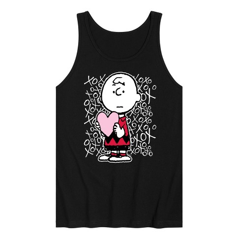 Men's Peanuts Charlie Brown Xoxo Graphic Tank Top - Black - Small : Target