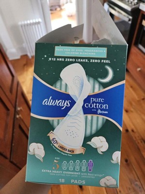 Always Extra Heavy Overnight Pure Cotton Pads With Wings - Size 5 ...