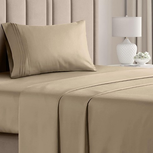 Cgk Linens 3 Piece Microfiber Sheet Set In Cream, Size Twin : Target