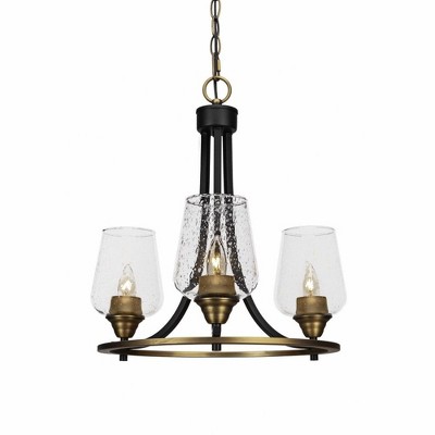 Toltec Lighting Paramount 3 - Light Chandelier In Matte Black/brass ...