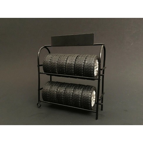 Metal Tire Rack With Rims And Tires For 1/24 Scale Models By American ...