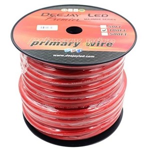 Deejayled 0 Gauge 100 Ft Red Pure Copper Tbh0100redcopper : Target