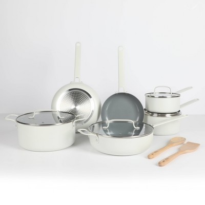 Martha Stewart Lockton 2pc (10" And 12") Frying Pan Set Linen: Aluminum ...