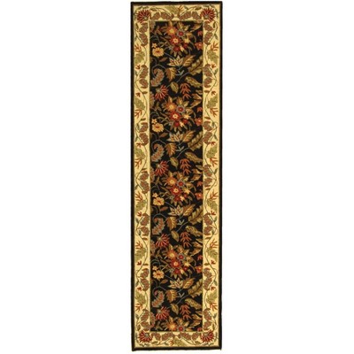 Chelsea Hk141 Hand Hooked Runner Rug - Black - 2'6"x18' - Safavieh ...