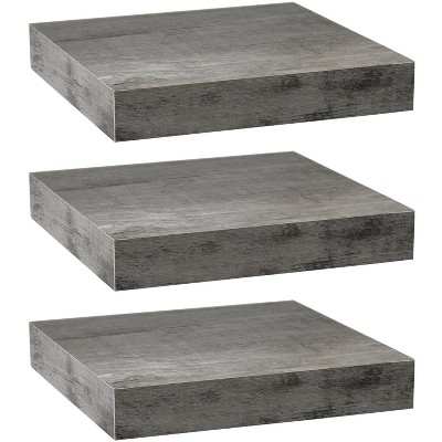 Sorbus Rustic Wood Hanging Rectangle Wall Shelves Gray : Target