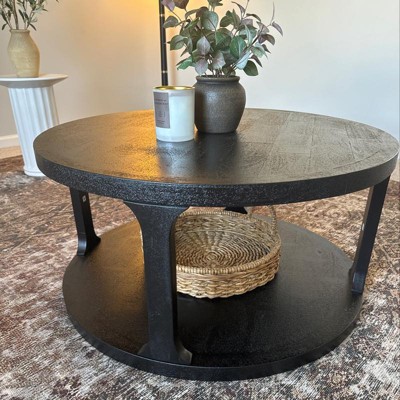 Castalia Coffee Table Black - Threshold™: Round Wood Design, Spot Clean ...