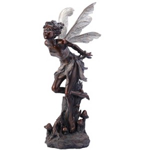 Napco Imports Kissing Fairy Bronze Tone 34 x 15 Resin Stone Collectible ...