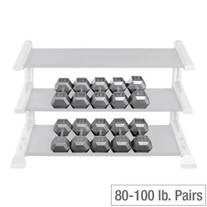 Premium Cast Iron Hex Dumbbell Set Durable Non Rolling Gym Weights for ...