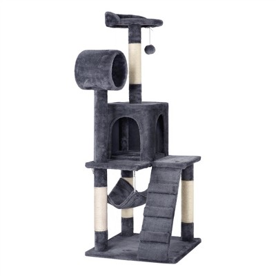 Yaheetech 40" Medium Plush Cat Tower With Condo - Light Gray : Target