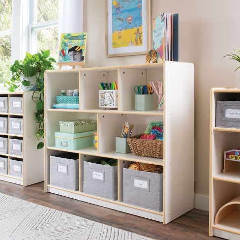 Guidecraft Edq 3-shelf 8-compartment Storage 36" - White: Wooden ...