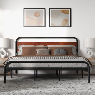 Whizmax Metal Full Size Platform Bed Frame With Headboard, Heavy Duty ...