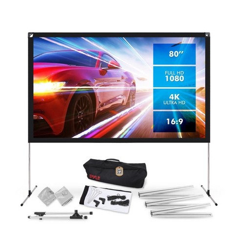 Pyle 80" Portable Outdoor Projection Screen With Stand : Target