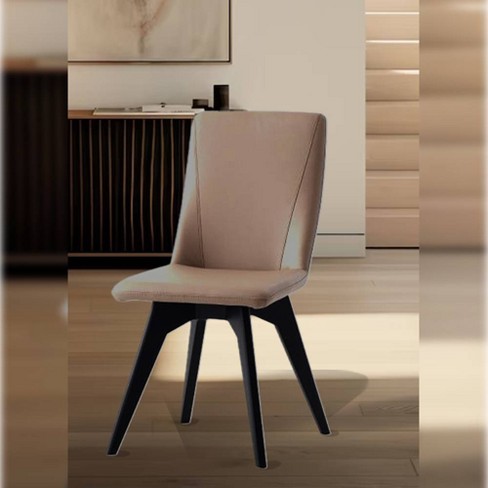 18" Redmond Dining Chair Khaki Leather And Black Finish - Acme ...