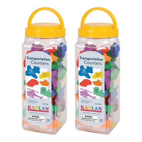 Kaplan Early Learning Transportation Counters - 2 Sets With Containers ...