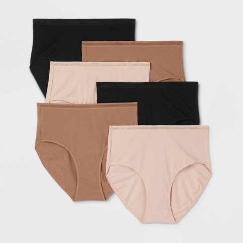Women's 6pk Cotton Stretch Briefs - Auden™ Assorted Neutral Xs : Target