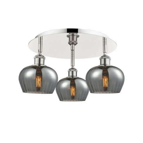 Innovations Lighting Fenton 3 - Light Flush Mount In Polished Nickel ...