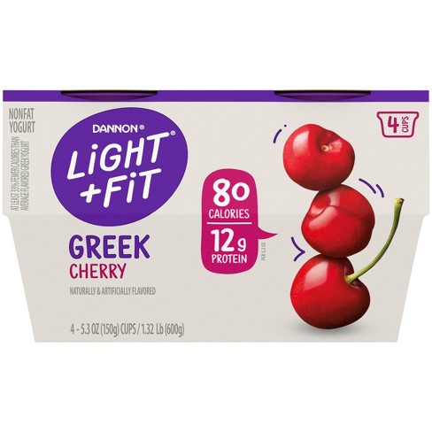 Light + Fit Nonfat Gluten-free Cherry Greek Yogurt - 4ct/5.3oz Cups ...