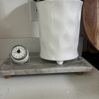 8"x12" Footed Marble Countertop Tray Warm Beige - Hearth & Hand™ With ...