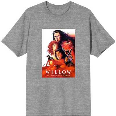 Willow Key Art Men's Heather Gray Crew Neck Short Sleeve Tee-xl : Target
